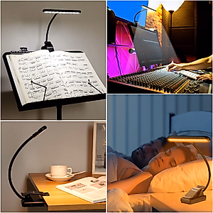 iGoober 28 LED Music Stand Light, Clip on Piano Lights, Eye Caring & Blue Light Blocking, USB-C Rechargeable, 4 Color x 3 Brightness, Perfect for Musician, Piano, Keyboard, Orchestra