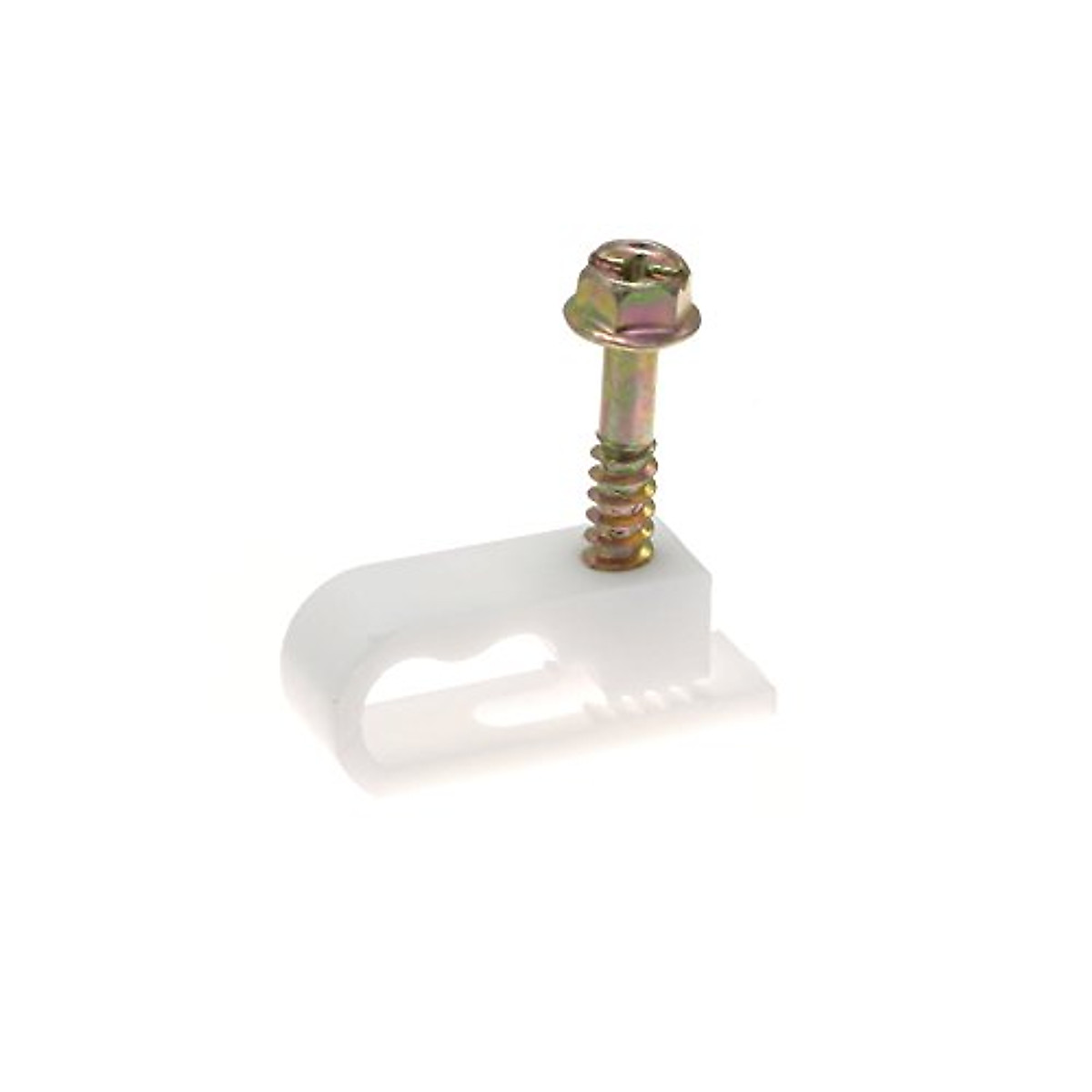 THE CIMPLE CO - Dual, Twin, or Siamese Coaxial Cable Clips, Cat6, Electrical Wire Cable Clip, 1/2 in Screw Clip and Fastener, White (100 Pieces per Bag)