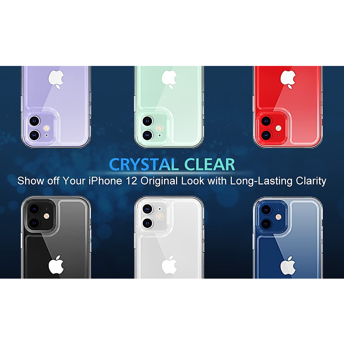 WISMURHI Crystal Clear Case for iPhone 12, [Never Yellow], [Camera Protection], [MagSafe Adaptation], Soft Slim Silicone Phone Cover Case, Shockproof iPhone 12 Case Protective Transparent, 6.1''