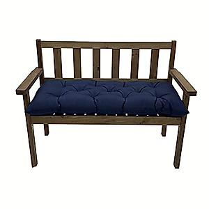 Outdoor/Indoor Waterproof Bench Cushion,Non-Slip Bench Pads with Ties Swing Chair Tatami Cushion,Bench Cushions for Patio Backyard Porch Garden Wicker Loveseat Furniture (47.2*19.7inch, navy blue)
