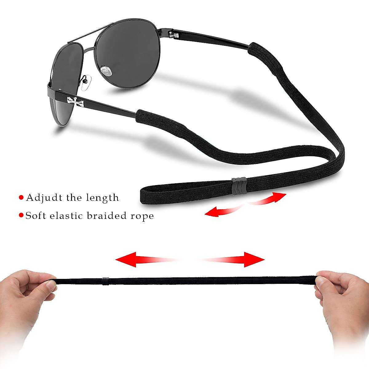 HALF CRESCEN Glasses Strap- Sports Glasses Holder (Pack of 6) Unisex Sunglass Strap,Soft Comfortable Eye Glasses String Strap for Men Women