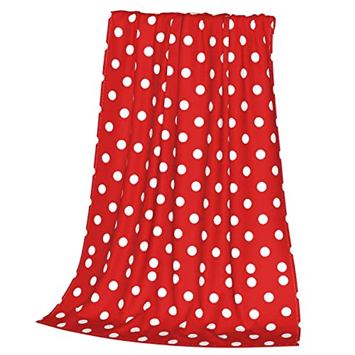 Fashion Funny Red Polka Dot Throw Blanket for Couch Super Soft Cozy Flannel Blanket Throw for Shawls and Wraps Adults (50"x 40")