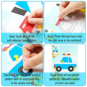 MALLMALL6 20Pcs Mosaic Sticker Art Kits for Kids Toddler Unisex