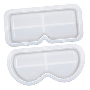 ULDIGI 2pcs Resin Glasses Holder Resin Crafts Silicone Mold Coaster Resin Mold Eyeglasses Container Mold Candle Resin Mold Epoxy Resin Crafts Silicone Tray Molds DIY Glasses Mold Jewelry