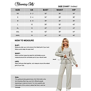 Blooming Jelly Womens Lounge Set Cute Long Sleeve Pajama Sets Casual 2 Piece Pj Outfit Fall Sleepwear Pockets(S,Apricot)