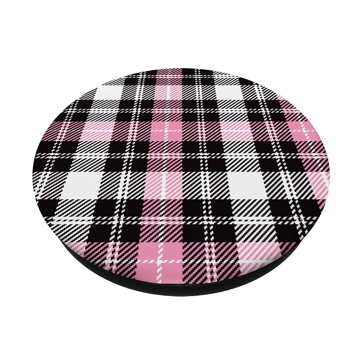 Pink and Black Plaid Tartan Pattern Preppy 80s 90s Design PopSockets PopGrip: Swappable Grip for Phones & Tablets
