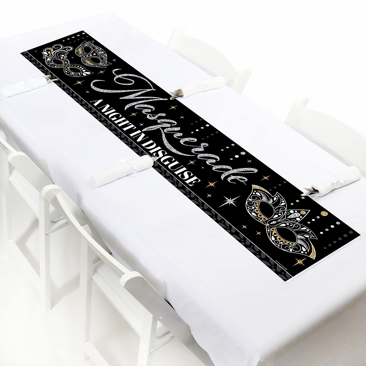 Big Dot of Happiness Masquerade - Venetian Mask Party Decorations Party Banner