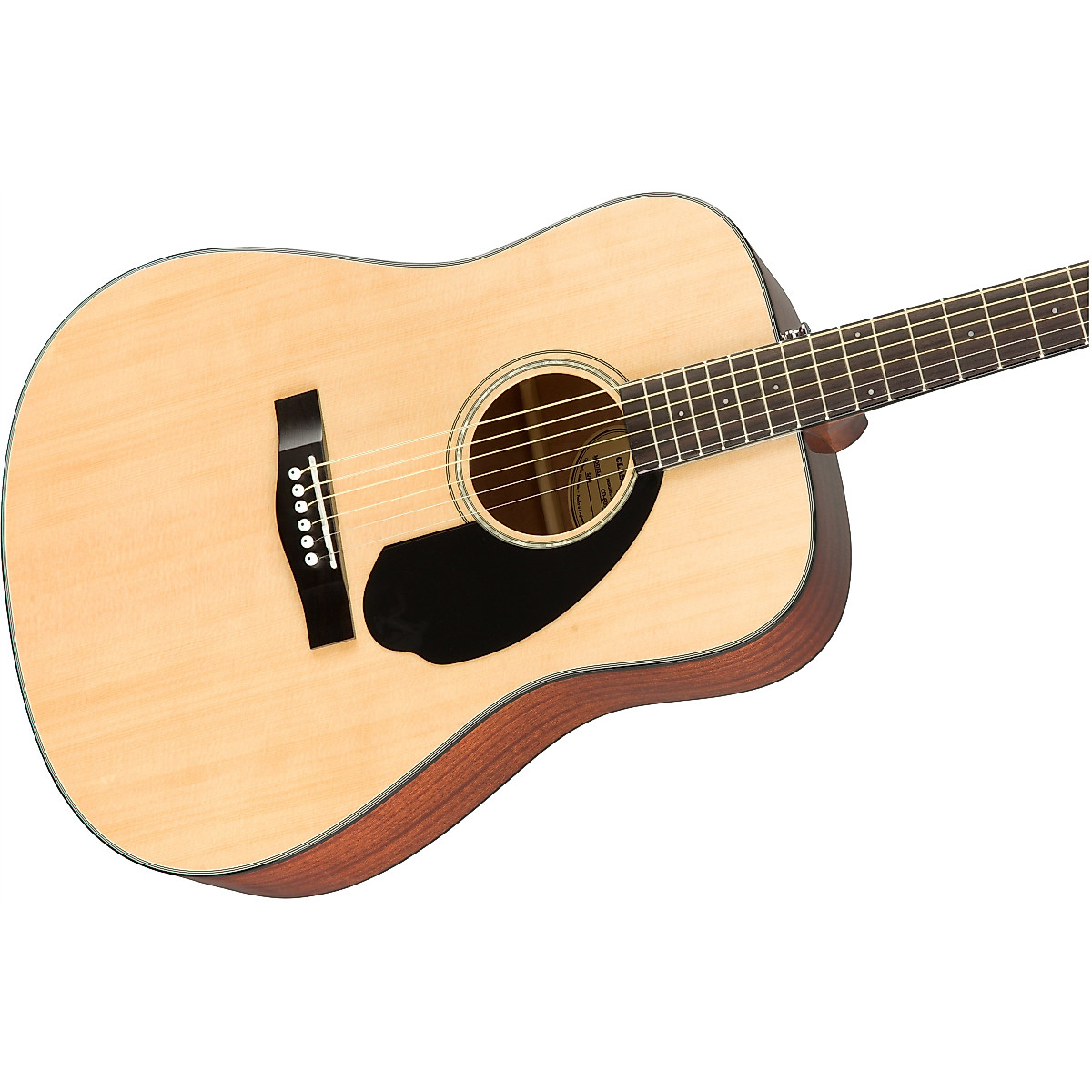 Fender CD-60S Solid Top Dreadnought Acoustic Guitar - Natural Bundle with Hard Case, Tuner, Strap, Strings, Picks, Polishing Cloth, and Austin Bazaar Instructional DVD