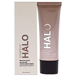 Halo Healthy Glow All-In-One Tinted Moisturizer SPF 25 with Hyaluronic Acid, Light to Medium Coverage, Dewy Finish, Oil-free, Sweat and Humidity Resistant