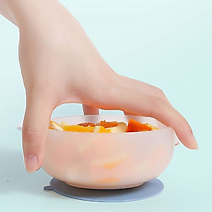 Cream Kids Baby Silicone Suction Plate,Bowl,Spoon,Fork and Baby Food Scissors 5 Piece Set with - BPA Free -Great Kids Food Gift Pack(Macaron Light Blue)