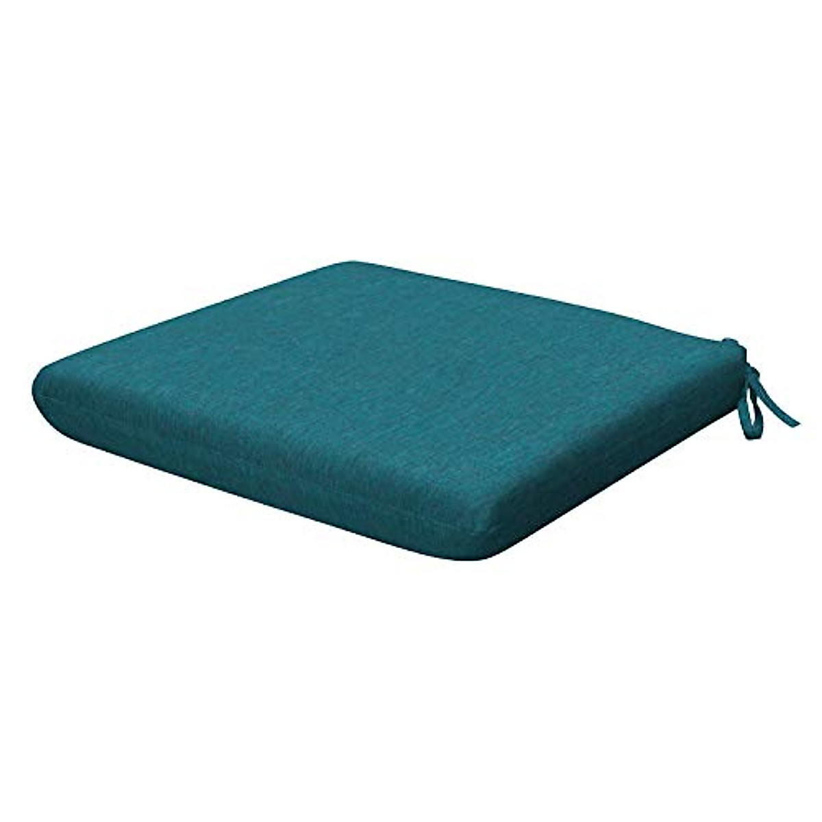 Honeycomb Indoor/Outdoor Textured Solid Teal Universal Seat Cushion: Recycled Fiberfill, Weather Resistant, Comfortable and Stylish Pack of 2 Patio Cushions: 18" W x 17.5" D x 2.5" T
