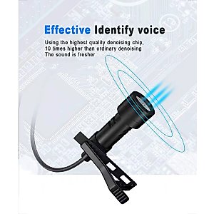 PewAs for USB Professional Lavalier Microphone for PC, Computer, Mac, Laptop, YouTube, Skype, Recording, Podcasting, Gaming Lavalier Microphone 【9.8ft】