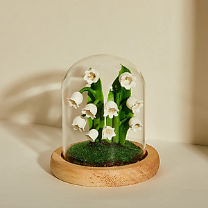 Hortsun Lily of The Valley Flower Gifts for Women Glass Lily of The Valley Flower Decor Lamp for Women Birthday Anniversary Valentine‘s Day Mother's Day Thanksgiving Christmas