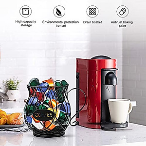 MDHAND K Cup Coffee Pods Organizer Holder, Coffee Capsule Holder, Large-Capacity Coffee Pods Storage Rack for Kitchen Countertop (black, S)