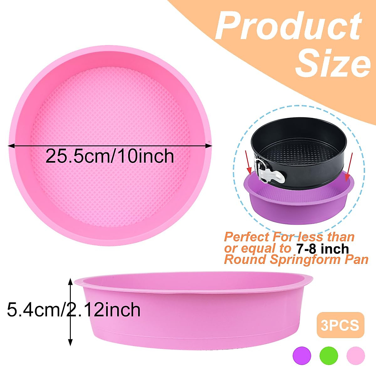 Qicfrk 3 Pack Cheesecake Pan Protector, Water Bath Protector for 9 Inch Round Springform Pan, Preventing Water from Entering the Spring Form Pan