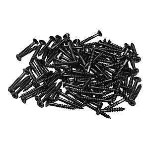 100Pcs Yootones Guitar Humbucker Pickup Ring Mounting Screws Pickup Frame Surround Screws Compatible with Epiphone Les Paul Stratocaster SG Guitar (Black)