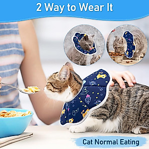Cat Cone Collar Soft Cone for Cats Cat Recovery Collar, Adjustable Pet Cone Cat Cones to Stop Licking Wounds, Anti Scratch Cat Spray Elizabethan Collar Cone for Cats Kitten Cat E Collar After Surgery