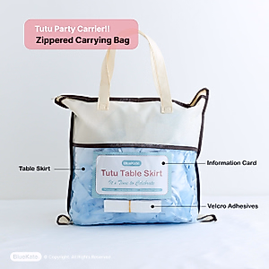 Bluekate Blue Tutu Table Skirt. 6ft Table Skirt with Double Layer Organza Willows for Under the Sea Decorations, 1st Baby Boy Birthday Décor, Elephant Baby Shower Decor, Gender Reveal or Bridal Shower