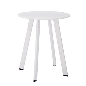 Meluvici Patio Coffee Table Set of 2, Weather Resistant Outdoor Round End Table, Nesting Tables for Living Room Balcony Office, White