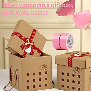 ROSEUP 2 Pack Duct Tape Heavy Duty,7.5 Mil Thickness,2 Inches x 30 Yards,Flexible,No Residue,Waterproof and Tear by Hand,Multi-Use for Indoor & Outdoor, Pink