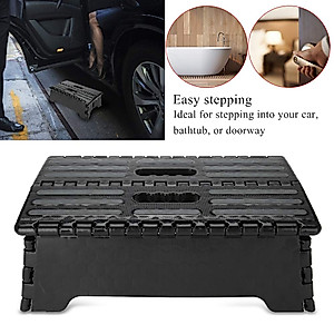 ZJchao Folding Step Stool, Portable Step Ladder Half Step Ladder Foot Step Stool for Elderly Pregnant Bathroom Travel Use Adults, Kitchen Garden Bathroom Stepping Stool Foldable Stool(Black)