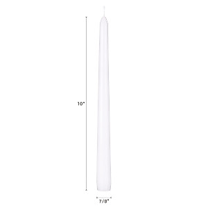 Mega Candles 12 pcs Unscented White Taper Candles, Hand Poured Wax Candle 10 Inch x 7/8 Inch, Home Décor, Wedding Receptions, Centerpieces, Birthdays, Celebrations, Romantic Events, Holders