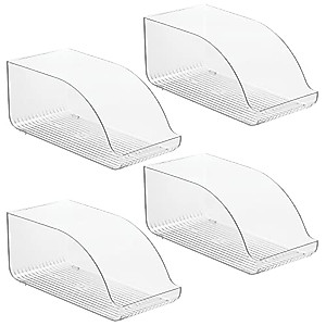 mDesign Compact Plastic Kitchen and Pantry Storage Organizer Bin for Tall Skinny Soda/Pop Cans - Kitchen, Pantry, Refrigerator - 4 Pack - Clear