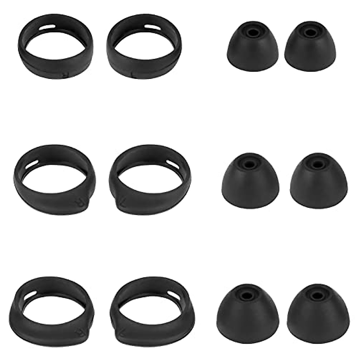 Earbud Tips Wing Tips Earbud Replacement Tips Replacement Earbud Tips Earbuds Replacement Tips Earbud Covers Compatible with Galaxy Buds SM-R170 Headphone 3 Pairs SML+Ear Tips 3 Pairs SML Black