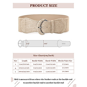 SATINIOR 3 Pieces Women Wide Elastic Belt for Dress Women Stretchy Cinch Leather Belt for Ladies Dress Decoration(L,Black, Brown, Beige)