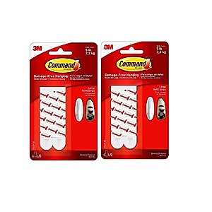 Command Refill Strips, Large, White, 6-Strips (17023P-ES) (2-Pack)