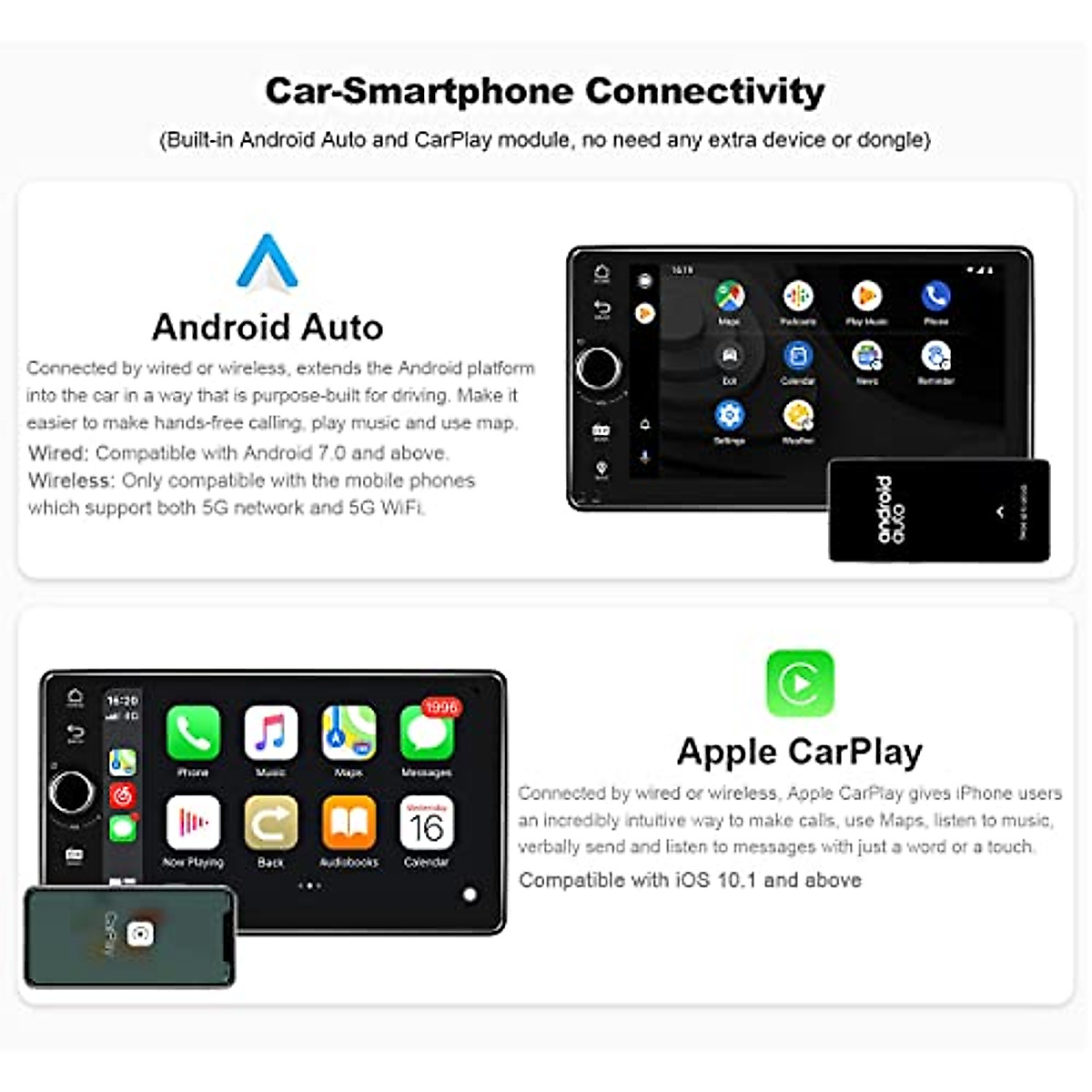 Joying Android 10.0 Head Unit Octa Core 4GB+64GB 7 Inch Single Din Auto Car Stereo Universal Radio with Physical Button Support 4G SIM/FM Radio/Bluetooth 5.1/Back-Up Camera/Fast Boot/DVR/OBD2/SWC
