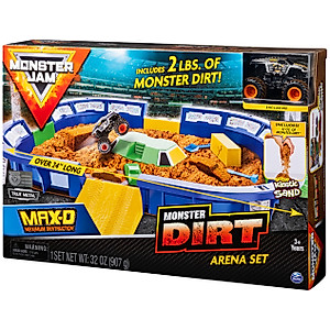 Monster Jam, Monster Dirt Arena 24-inch Playset with 2lbs of Monster Dirt and Exclusive 1:64 Scale Die-Cast Monster Jam Truck