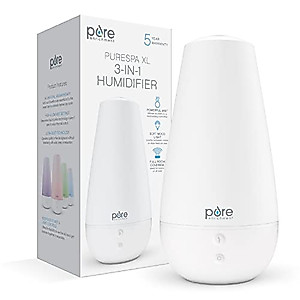 Pure Enrichment® PureSpa™ XL 3-in-1 Cool Mist Humidifier, Essential Oil Diffuser & Mood Light - 2L Tank Provides Powerful Mist Coverage up to 350 sq ft in Bedroom, Office & Large Rooms