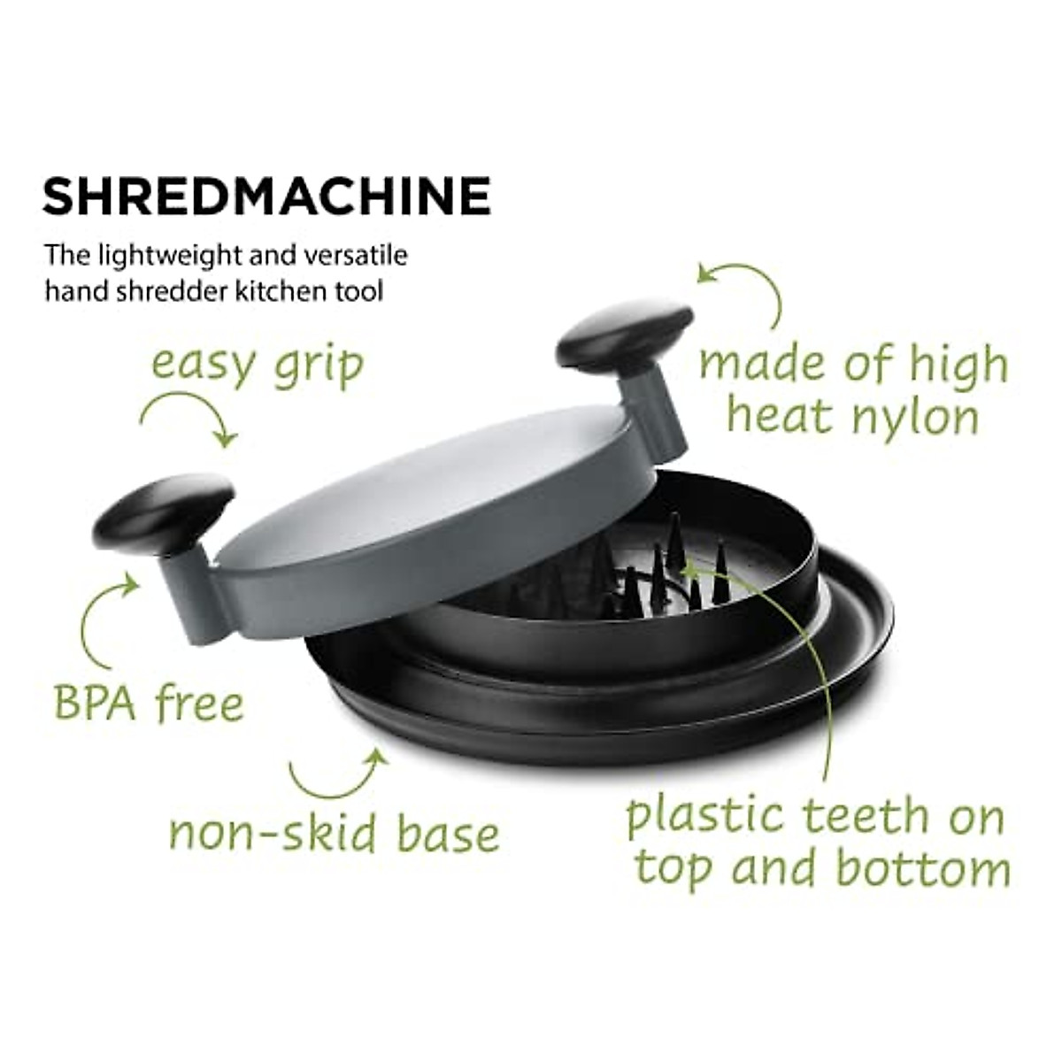 YiimDaifun Chicken Shredder Shred Machine,Alternative to Bear Claws Meat Shredder for Pulled Pork Red Beef and Chicken (Grey)