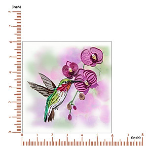 QUILLCRAFT Hummingbirds and Purple Orchid Quilling Card, Card, Quilled Quilling Card for Mothers Day, Birthday, Thank You, Artful Card for Him Her, Mom, Dad, Couple (Hummingbirds Orchid)