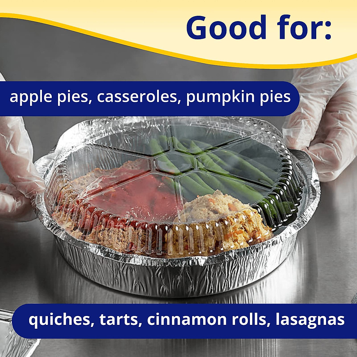 IDL Packaging 9" Round Dome Lid for Aluminum Foil Pan (Pack of 100) - Clear Plastic Lid for 9" Aluminum Container - Disposable Aluminum Pans Cover for Takeout, Serving, Freezing