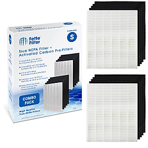 Fette Filter - C545 Premium Replacement True HEPA Filters Compatible with Winix Filter S for Air Purifier C545 Part # 1712-0096-00 Includes 2 True Hepa + 8 Carbon Filter.