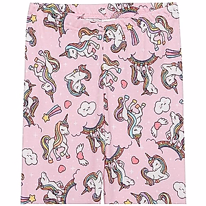 The Children's Place Girls' Long Sleeve Top and Pants Snug Fit 100% Cotton 2 Piece Pajama Set, Unicorn Sparkle Pink