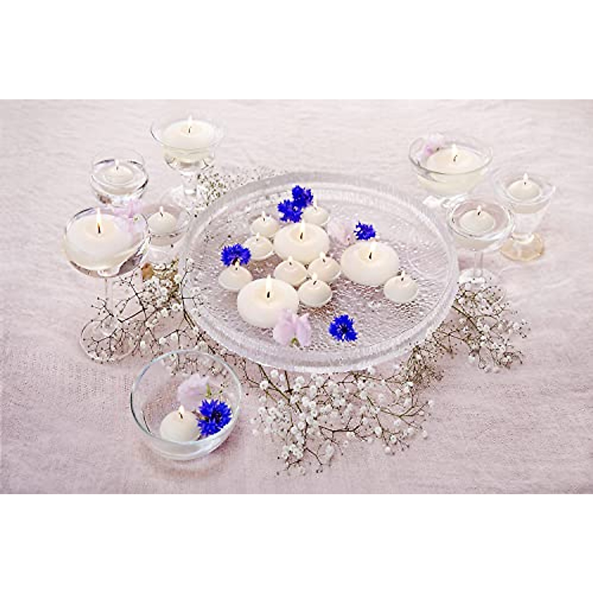 BOLSIUS Unscented Floating Candles - Pure Rich Creamy 3" White, Set Of 12 - European Quality - Imbue Breathtaking Ambiance for Romantic Wedding Centerpieces, Decorations, Events, Pool, Holiday Parties