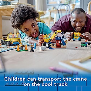 LEGO City Construction Trucks and Wrecking Ball Crane 60391 Building Toy Set for Toddler Kids Ages 4+, includes 3 Construction Vehicles, an Abandoned House and 3 Minifigures for Pretend Play