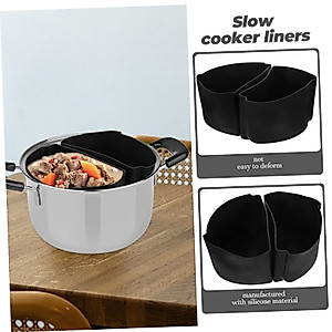 HOMSFOU 5 Sets Saucepan Silicone Lining Rice Cooker Black Silicone Cookware Black Silicone Cooking Utensils Black Rice Cooker Nonskid Slow Cooker Divider Kitchen Pot Non-slip