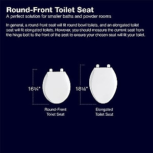 KOHLER 75758-0 Cachet Nightlight Quiet-Close with Grip-Tight Round-Front Toilet Seat in White