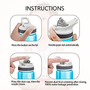 AceCamp 12oz Small Water Bottle 2 Pack with Straw for Kids and Adults BPA Free Tritan Sports Fitness Bottle Leak-Proof Durable Blue/Pink