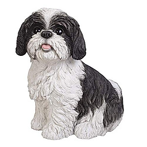 Pacific Giftware Realistic Shih Tzu Statue Glass Eyes Statue Home Decor