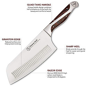 Hammer Stahl 7-Inch Vegetable Cleaver - Professional Chopping Knife - German Forged High Carbon Steel - Ergonomic Quad-Tang Pakkawood Handle