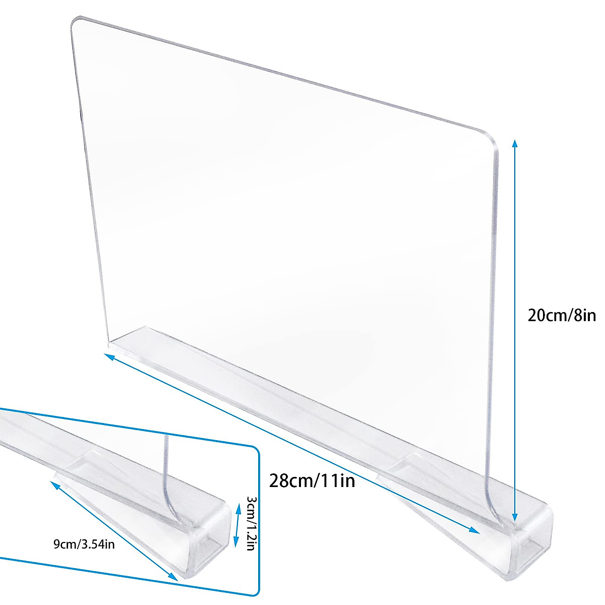 SUMAIDA Shelf Dividers for Closet Organization, Clear Acrylic Shelf Divider for Wooden Shelves, in Closets Shelf and Closet Separator in Bedroom, Kitchen and Office(6)