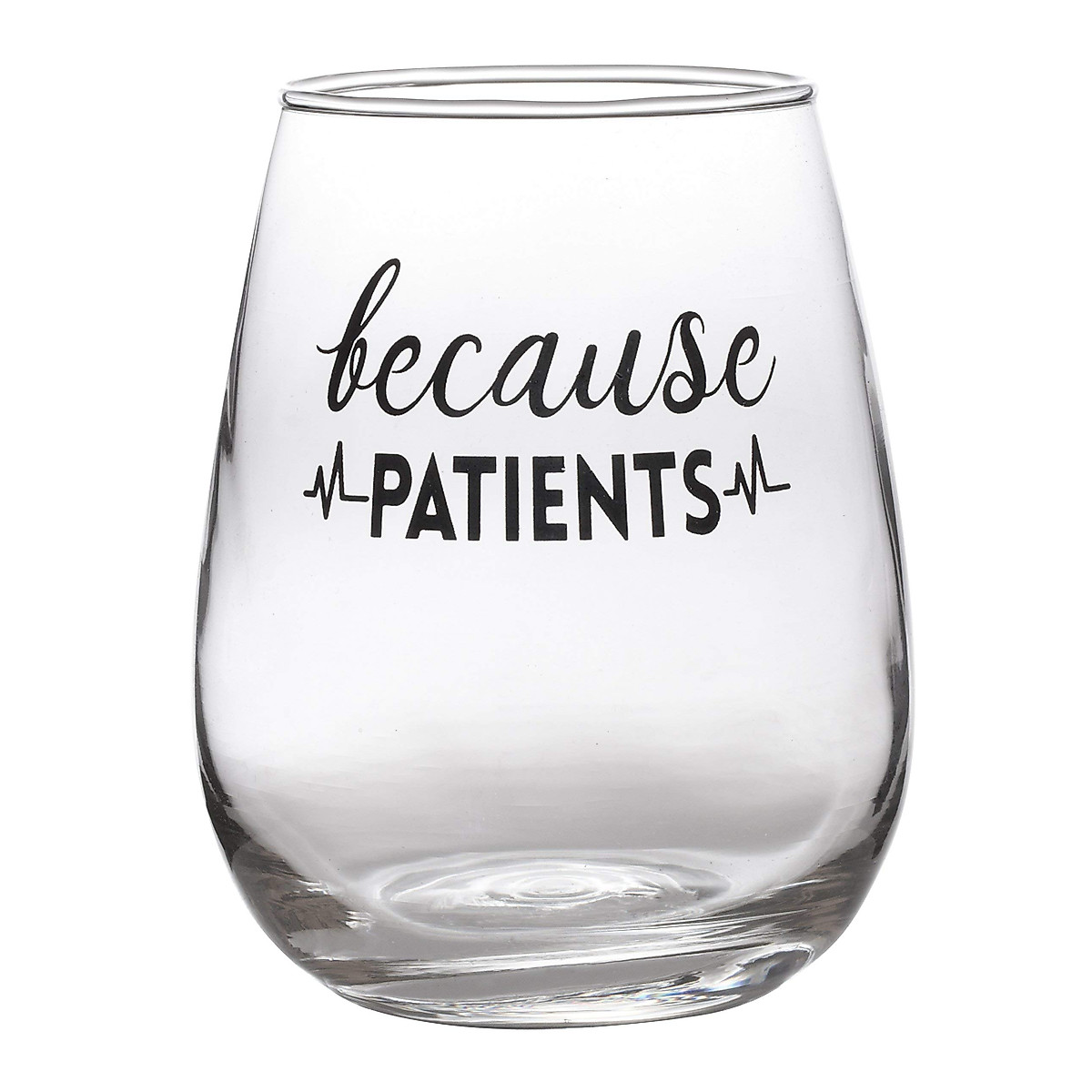 Artisan Owl Because Patients Large 17oz Wine Glass and Doctors Need Shots Too (2) Shot Glasses Bundle