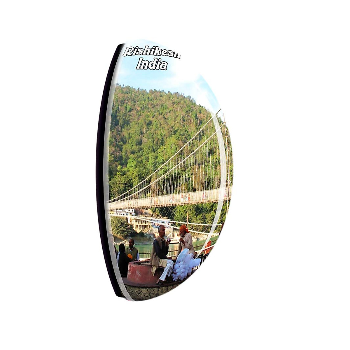 Lakshman Jhula Rishikesh India Fridge Magnet 3D Crystal Glass Tourist City Travel Souvenir Collection Gift Strong Refrigerator Sticker