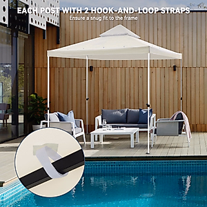 Yescom 10x10Ft UV30+ Gazebo Replacement Top for 2 Tier Outdoor Canopy Cover Patio Backyard Party Deck Ivory