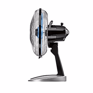 Rowenta, Desk Fan, Turbo Silence Table Fan with Remote, 18 Inches, Ultra Quiet Fan for Bedroom, Oscillating, Portable, 5 Speeds, Black, Indoor, VU2660